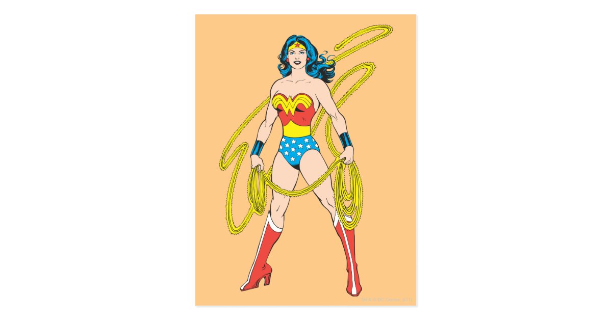 Wonder Woman Holds Lasso 5 Postcard