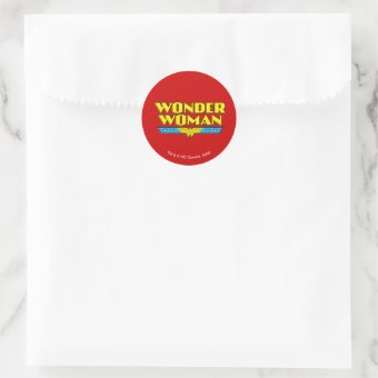 Wonder Woman Name and Logo Classic Round Sticker | Zazzle