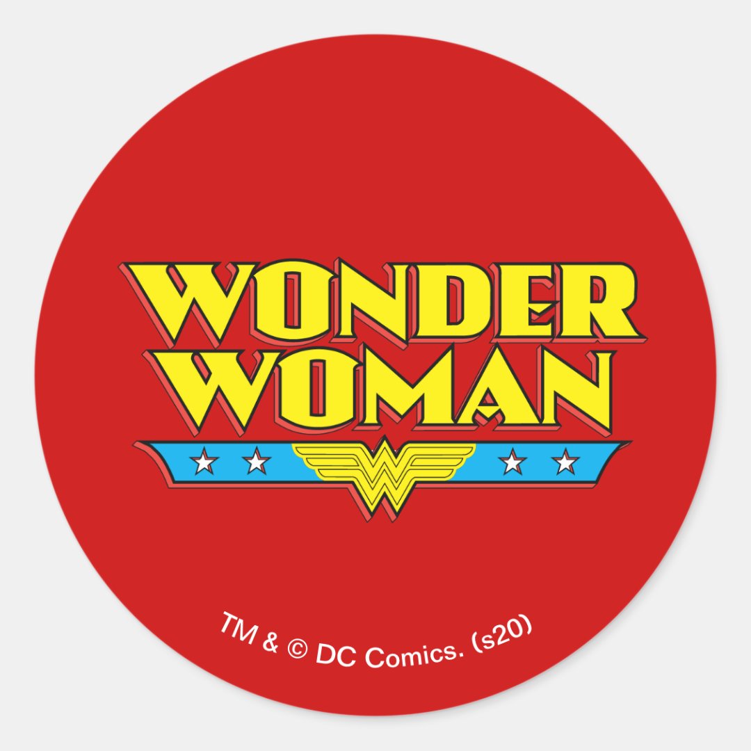 Wonder Woman Name and Logo Classic Round Sticker | Zazzle