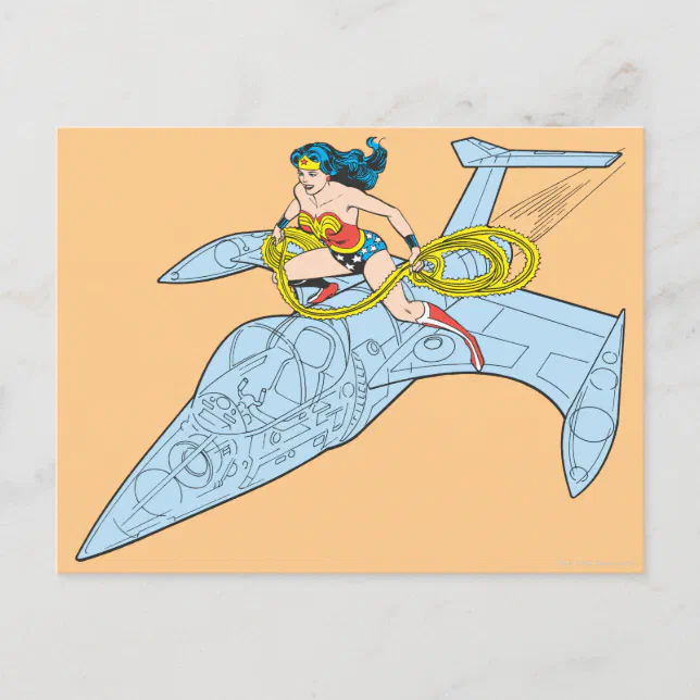 Wonder Woman on Spaceship Postcard | Zazzle