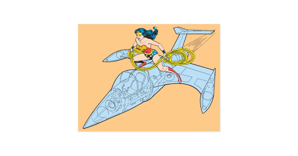 Wonder Woman on Spaceship Postcard | Zazzle.com