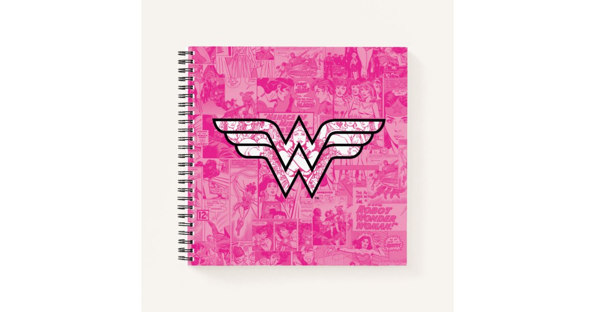 Wonder Woman Pink Comic Book Collage Logo | Zazzle