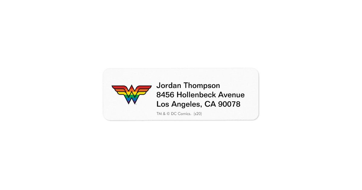 Wonder Woman Rainbow Logo Label | Zazzle