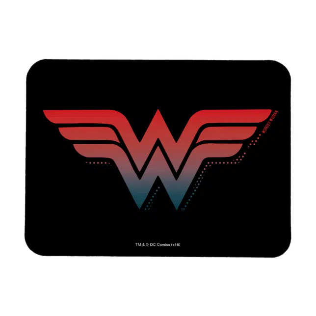 Wonder Woman Red Blue Gradient Logo Magnet | Zazzle