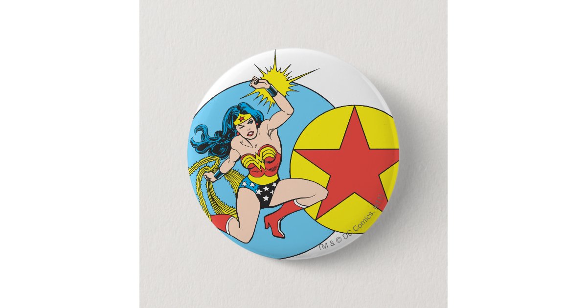 Wonder Woman Red Star Button | Zazzle