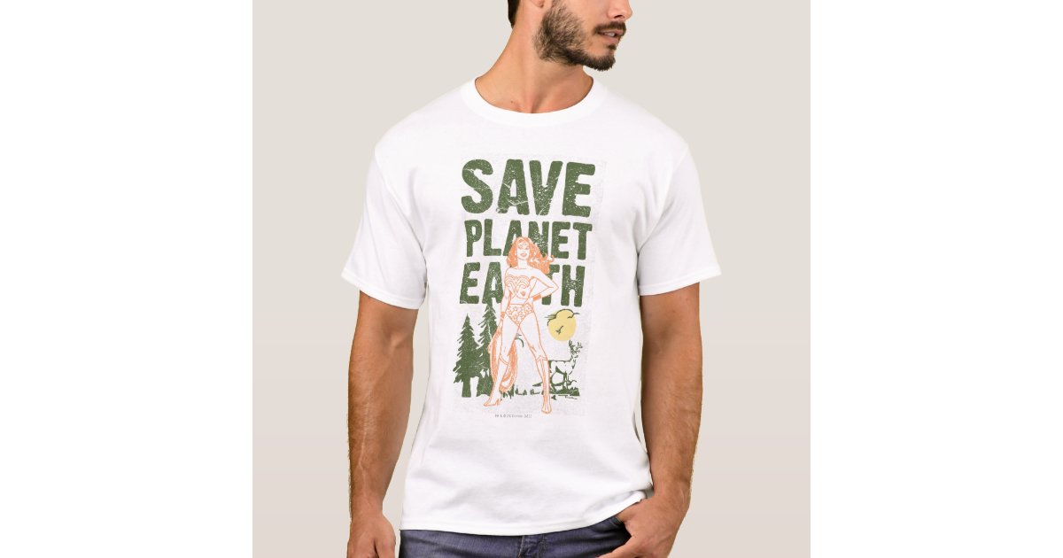 Wonder Woman Save Planet Earth T-Shirt | Zazzle