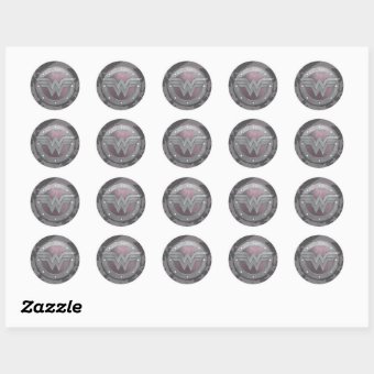 Wonder Woman Shield Pattern Classic Round Sticker | Zazzle