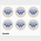 Wonder Woman Stacked Stars Symbol Classic Round Sticker | Zazzle