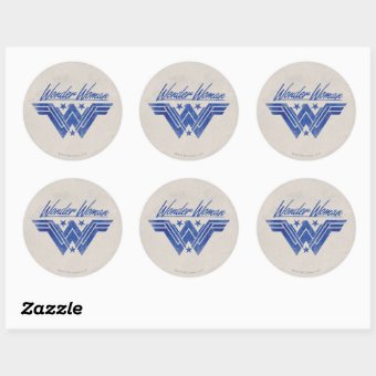 Wonder Woman Stacked Stars Symbol Classic Round Sticker | Zazzle