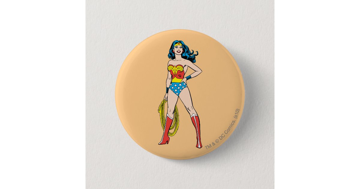 Wonder Woman Standing Pinback Button | Zazzle
