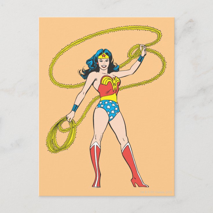 Wonder Woman Standing With Lasso Postcard Zazzle