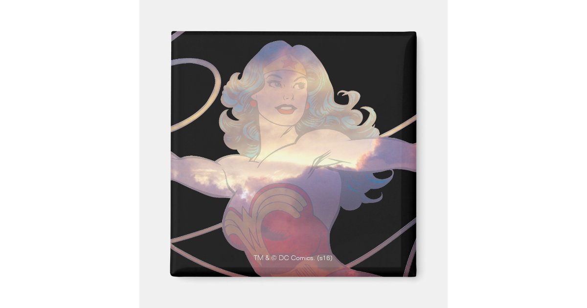 Wonder Woman Sunset Sky Silhouette Magnet | Zazzle