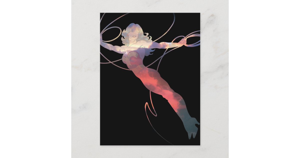Wonder Woman Sunset Sky Silhouette Postcard | Zazzle