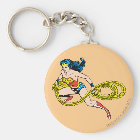 Wonder Woman Swinging Lasso Left Keychain | Zazzle.com