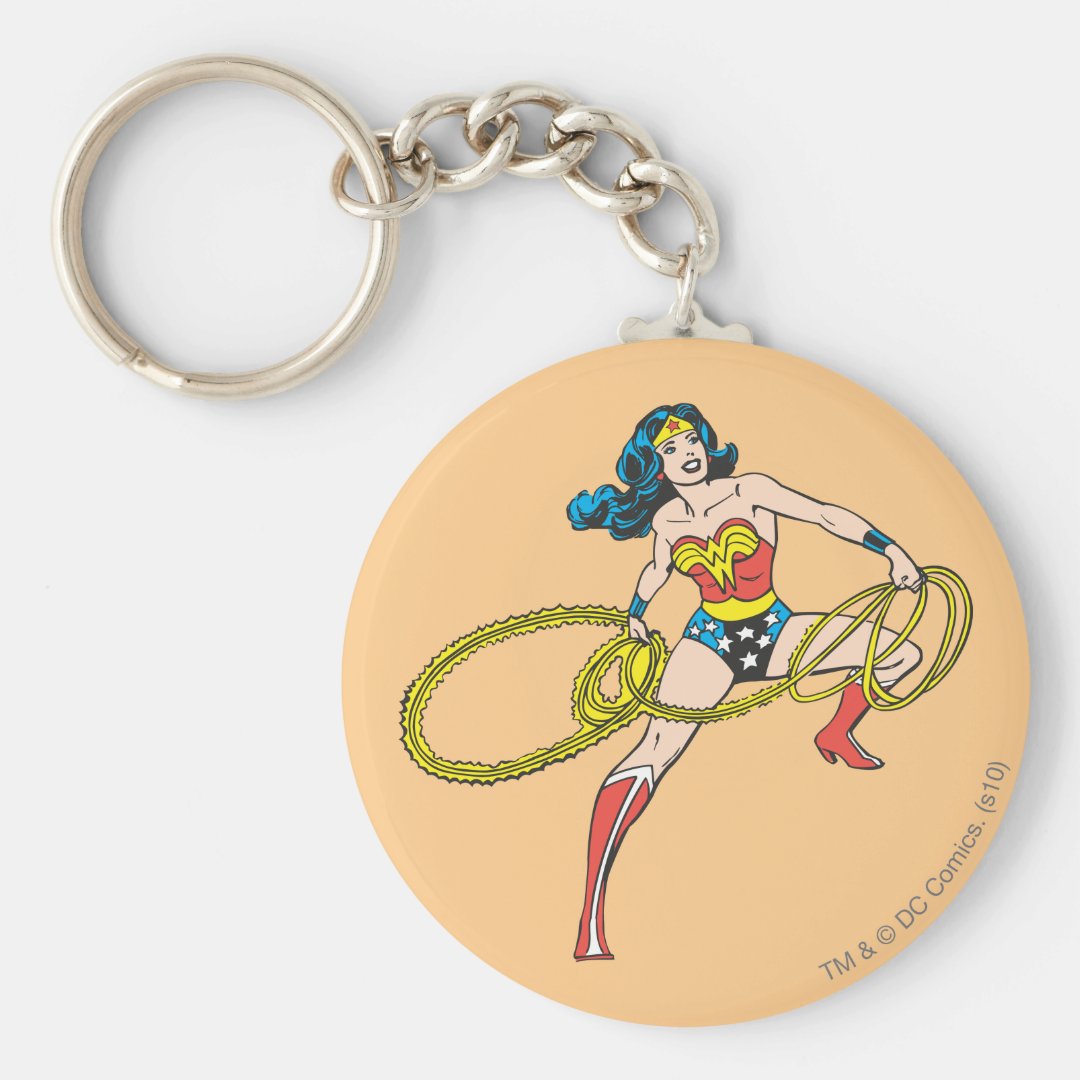 Wonder Woman Swinging Lasso Right Keychain | Zazzle