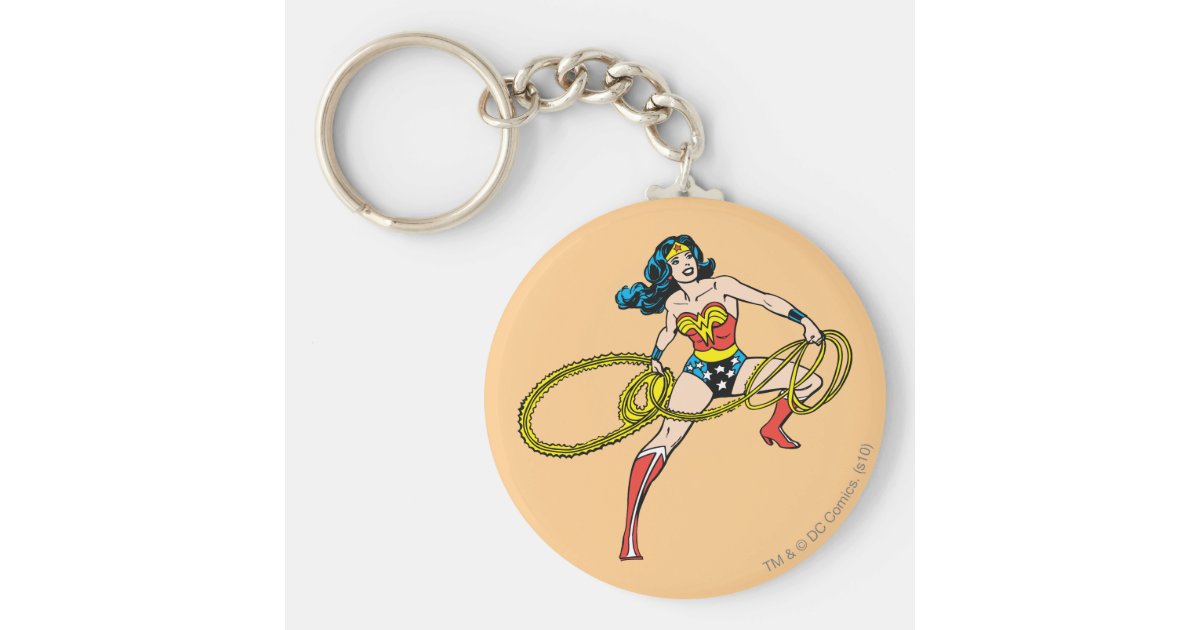 Wonder Woman Swinging Lasso Right Keychain | Zazzle