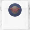 Wonder Woman Symbol Over Concentric Circles Classic Round Sticker | Zazzle