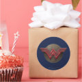 Wonder Woman Symbol Over Concentric Circles Classic Round Sticker | Zazzle