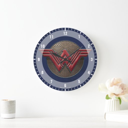 Wonder Woman Symbol Over Concentric Circles Large Clock | Zazzle