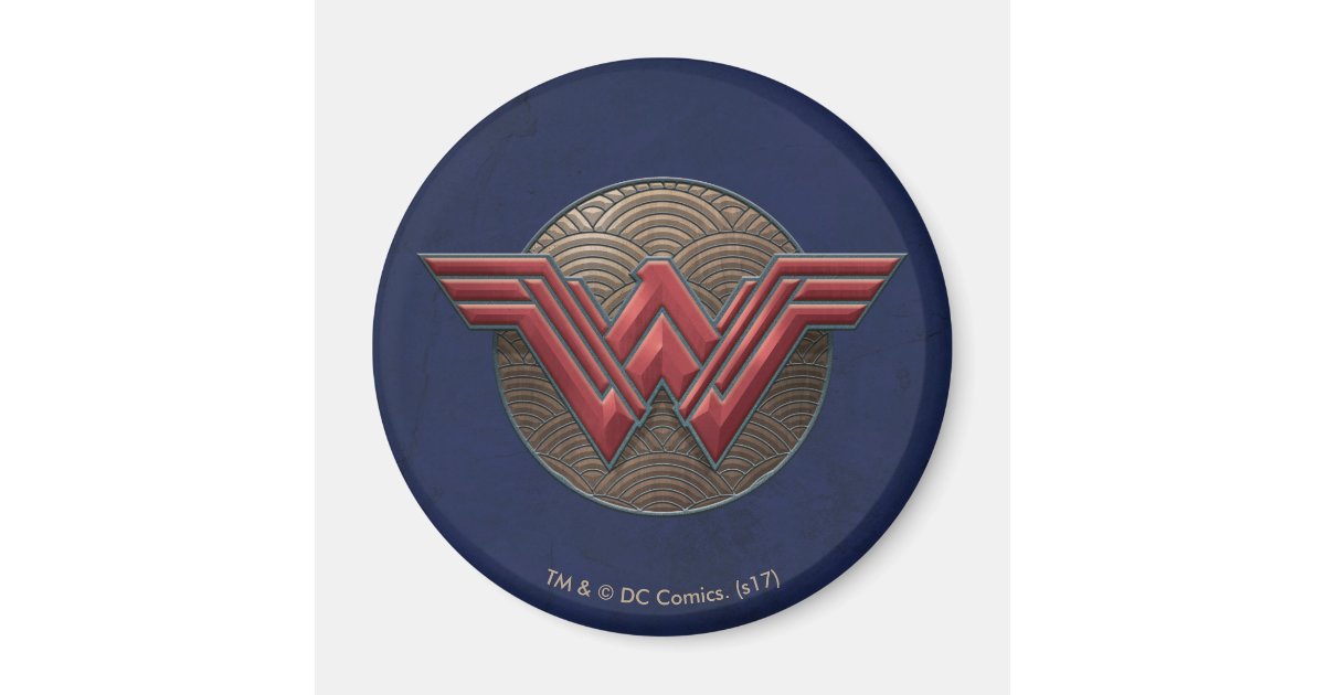 Wonder Woman Symbol Over Concentric Circles Magnet | Zazzle