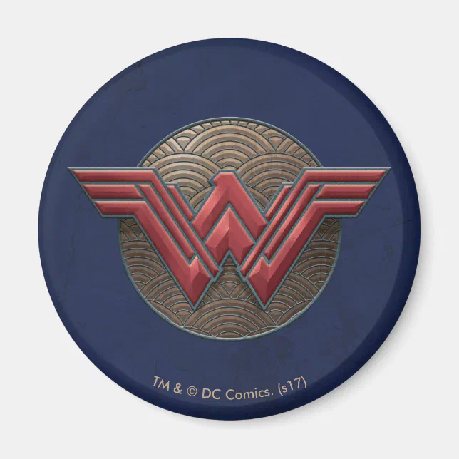 Wonder Woman Symbol Over Concentric Circles Magnet | Zazzle