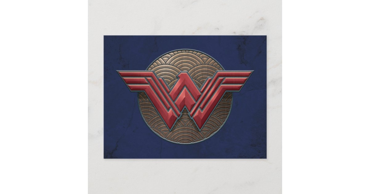 Wonder Woman Symbol Over Concentric Circles Postcard | Zazzle