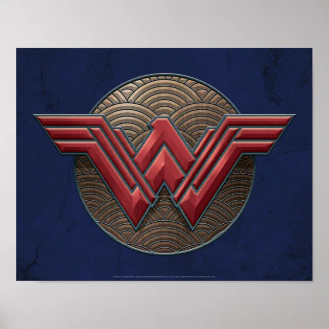 Wonder Woman Symbol Over Concentric Circles Poster | Zazzle