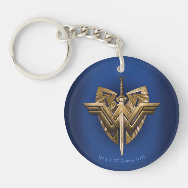 Wonder Woman Symbol With Sword of Justice Keychain | Zazzle
