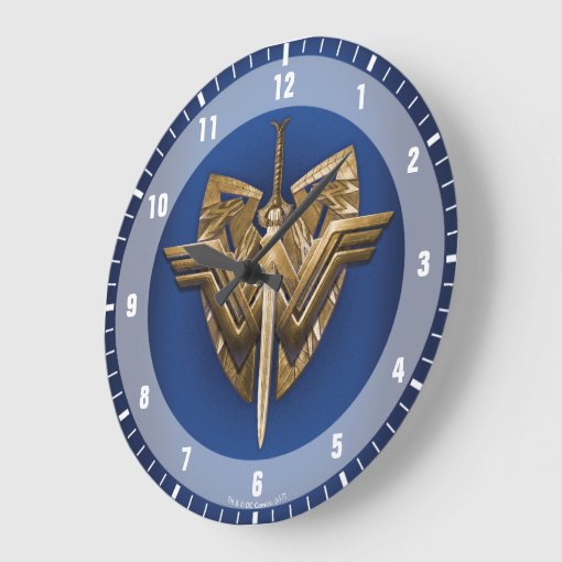 Wonder Woman Symbol With Sword of Justice Large Clock | Zazzle