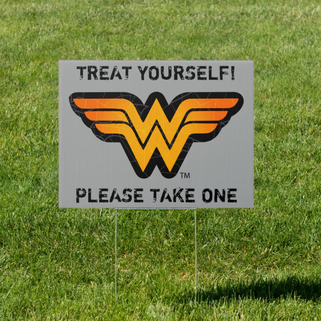 Wonder Woman | Treat Yourself to Halloween Candy Sign | Zazzle