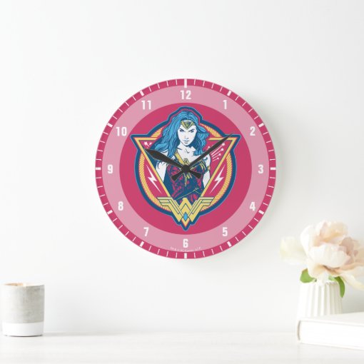 Wonder Woman Tri-Color Graphic Large Clock | Zazzle