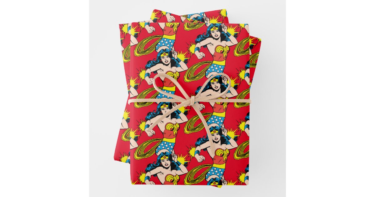 Wonder Woman Twist with Glowing Cuffs Wrapping Paper Sheets | Zazzle