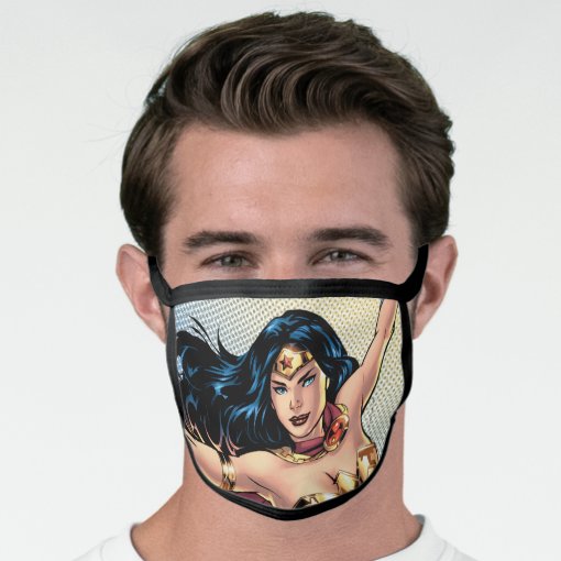 Wonder Woman Wearing Cape Face Mask | Zazzle