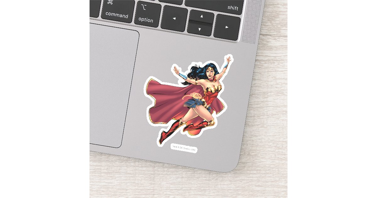 Wonder Woman Wearing Cape Sticker | Zazzle