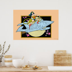Wonder Woman with Jet Poster | Zazzle