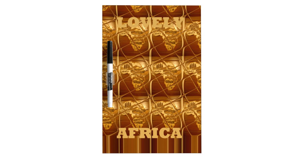 Wonderful African Map Print Golden Design Dry-Erase Board | Zazzle