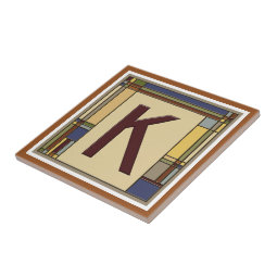 Wonderful Arts & Crafts Geometric Initial K Tile | Zazzle