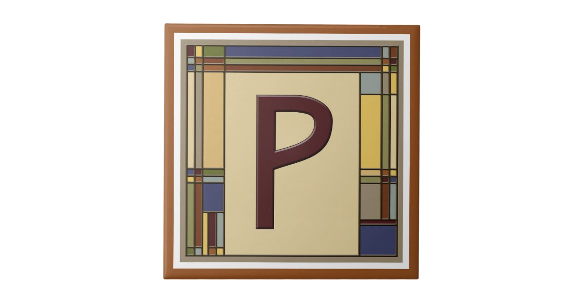 Wonderful Arts & Crafts Geometric Initial P Tile | Zazzle