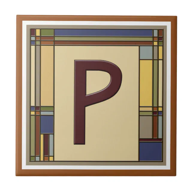 Wonderful Arts & Crafts Geometric Initial P Tile | Zazzle