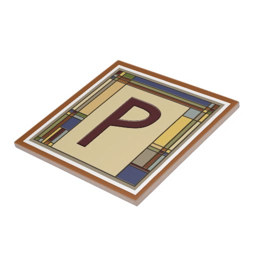 Wonderful Arts & Crafts Geometric Initial P Tile | Zazzle