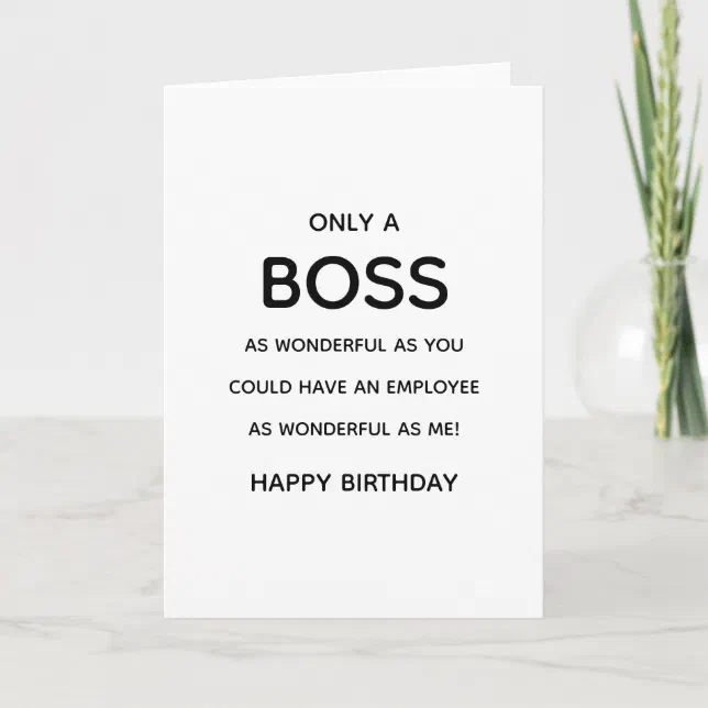 wonderful boss/manager funny birthday card | Zazzle