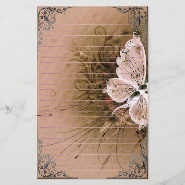 Wonderful Butterflies Pixel Art Stationery | Zazzle