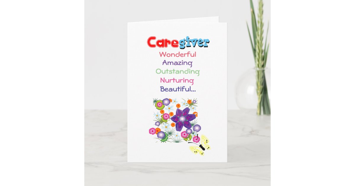 Wonderful Caregiver Thank You Card Zazzle wonderful-caregiver-thank-you-card-zazzle