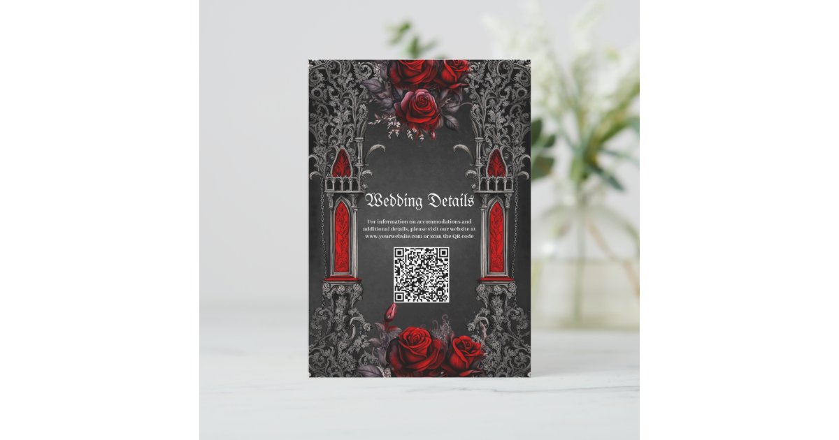 Wonderful dark gothic wedding design. enclosure card | Zazzle