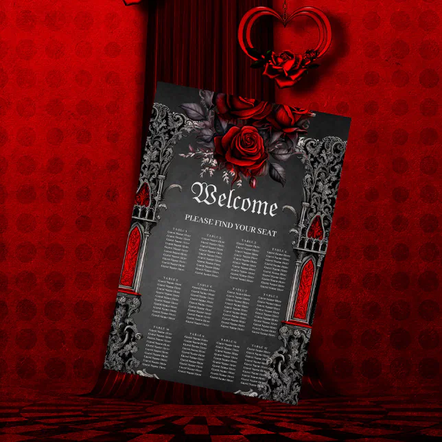 Wonderful dark gothic wedding design. poster | Zazzle