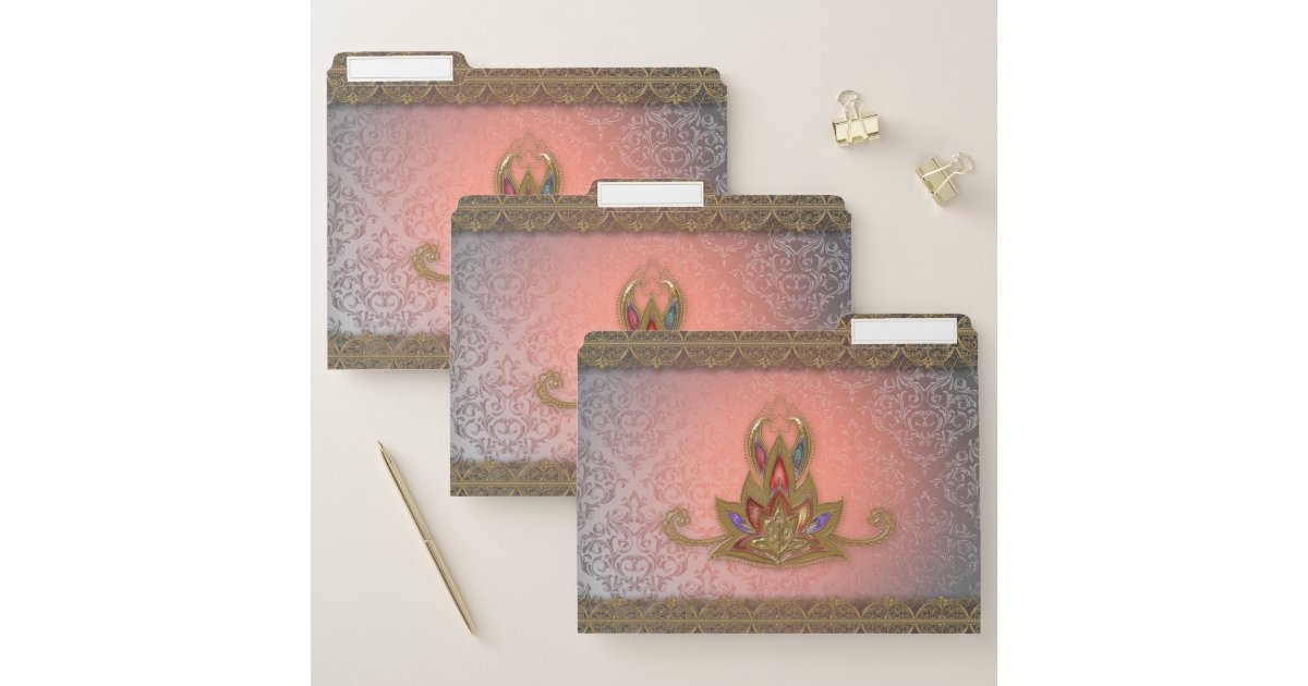 Wonderful elegant flower file folder | Zazzle