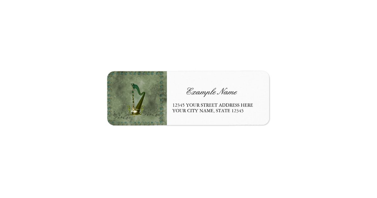 Wonderful harp label | Zazzle