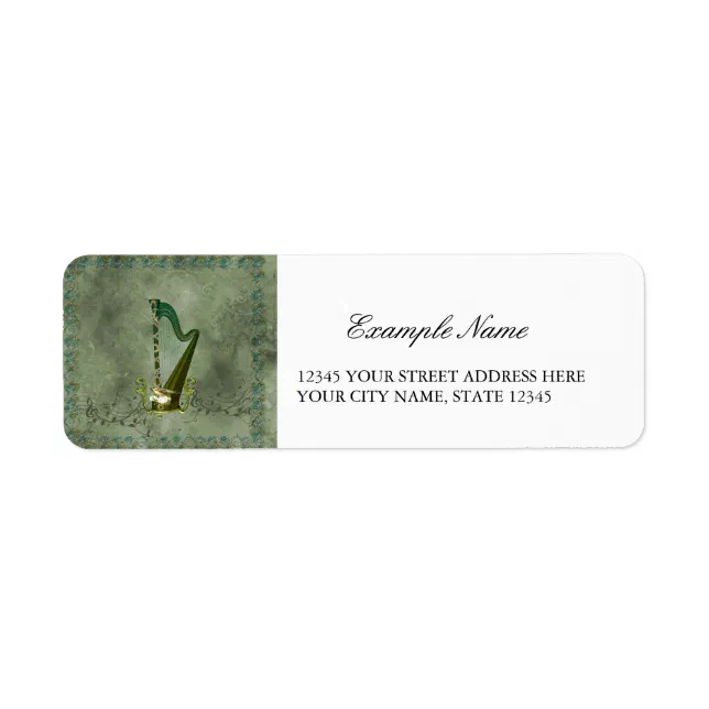 Wonderful harp label | Zazzle