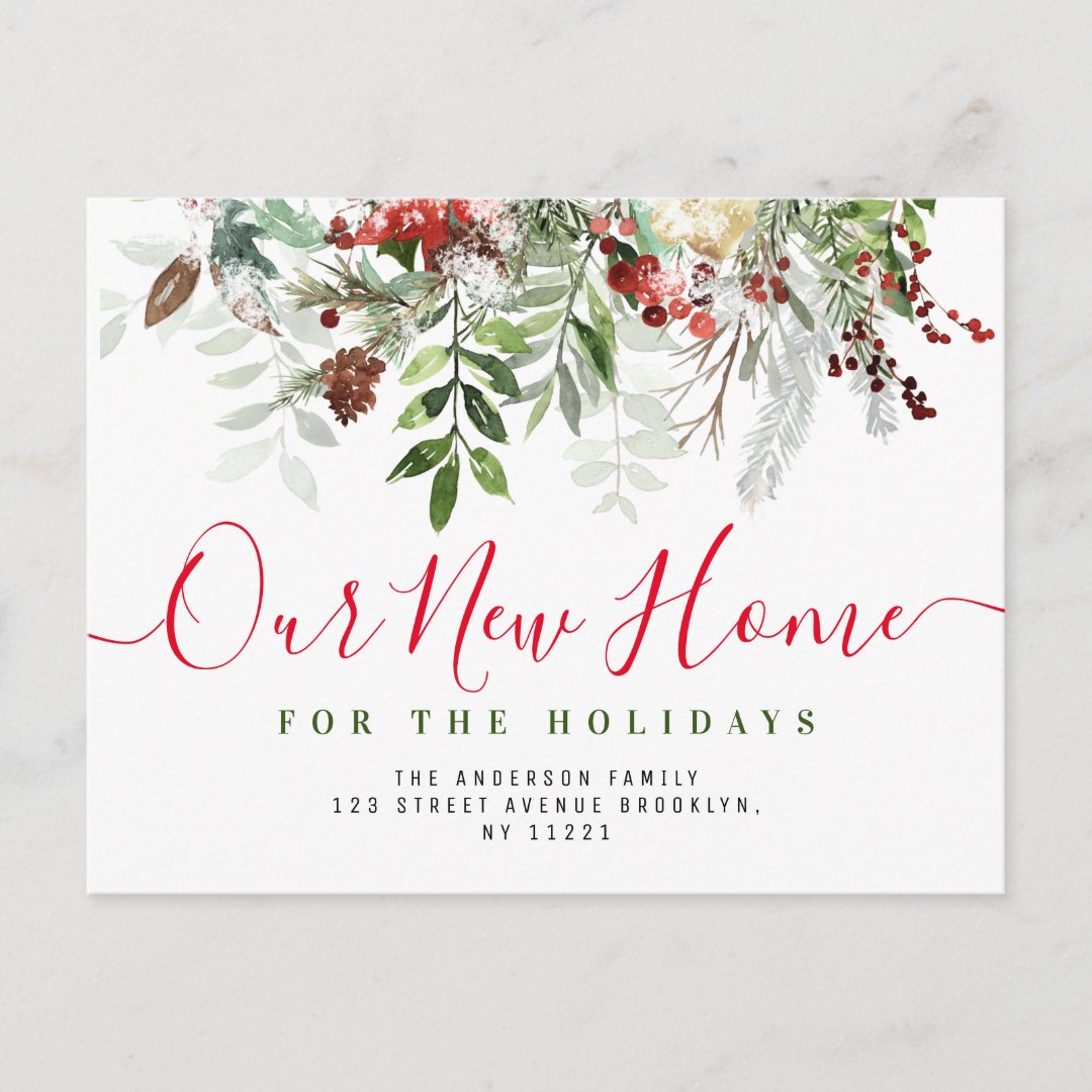 wonderful life red & white lettering New Home Postcard | Zazzle