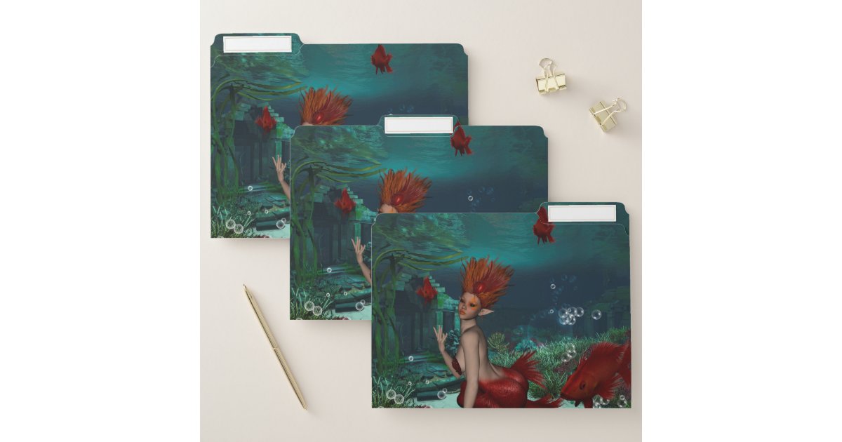 Wonderful mermaid file folder | Zazzle